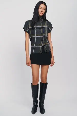 PILCRO Wool Blend Asymmetrical Button Sweater