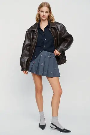 Maeve Kiki Prted Pleated Skort