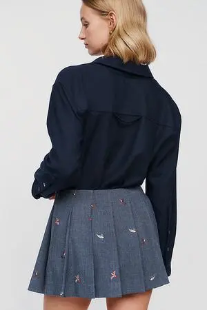 Maeve Kiki Prted Pleated Skort