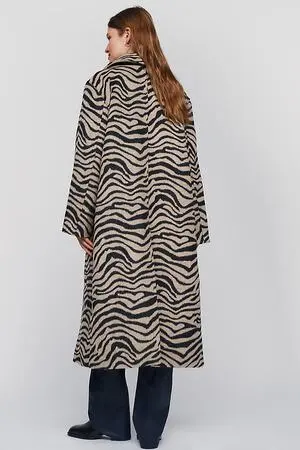 Anthropologie Maeve Overd Animal Prt Coat Jacket