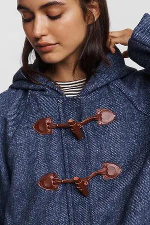 Maeve Wool Blend Toggle Hooded Jacket