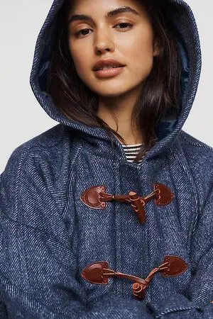 Maeve Wool Blend Toggle Hooded Jacket