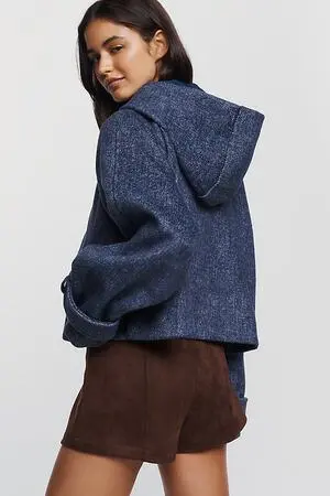 Maeve Wool Blend Toggle Hooded Jacket