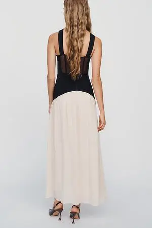 SIEMPRE Knit Sheer Maxi Dress