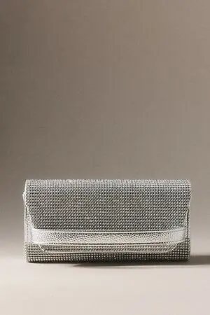 JEWEL BY BADGELY MISCHKA Jewel Badgley Mischka Rhestone Clutch - Silver