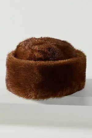 LUCKY ZONE Faux Fur Sailor Hat - Brown