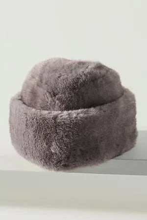 LUCKY ZONE Faux Fur Sailor Hat - Grey