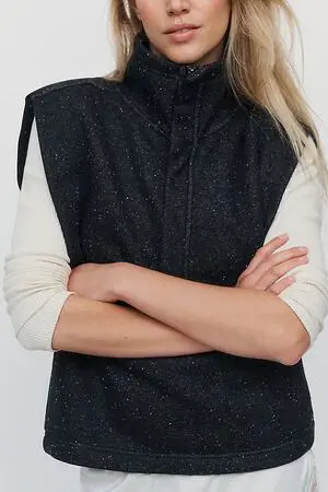 PILCRO Cotton Blend Funnel Neck Vest Top