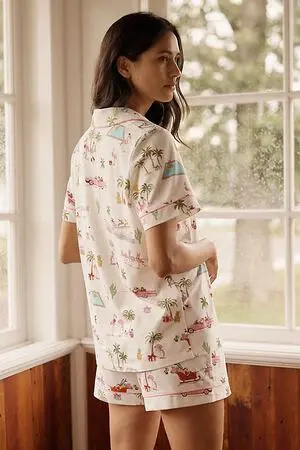 BEDHEAD PAJAMAS Festive Flamgos Sleep Set - Ivory Pattern