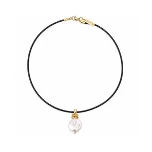 LALINDE Neutrals Sea Of Pearl Leather Necklace