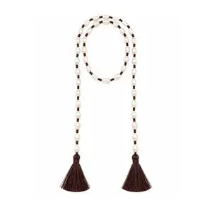 LALINDE Solène Pearl Tassel Necklace - Brown