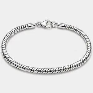 OUTRAGE LONDON Snake Bracelet – Thick Round - Silver