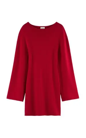 Arakii Exclusive Ruffled Scarf Wool-blend Mini Dress