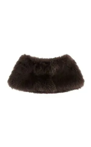 Arakii Exclusive Shearling Tube Leather Scarf - Black