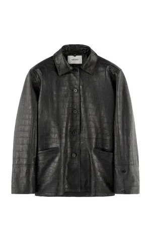 Arakii Exclusive Boxy Croc Leather Jacket