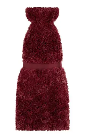 Arakii Exclusive Ruffled Halter Mini Dress - Red
