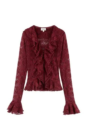 Arakii Exclusive Lace Frill Top - Red