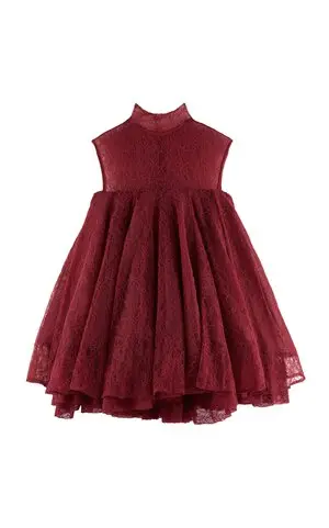 Arakii Exclusive Flared Lace Mini Dress - Red