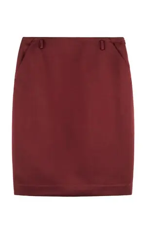 Arakii Exclusive High Waist Pencil Midi Skirt - Red