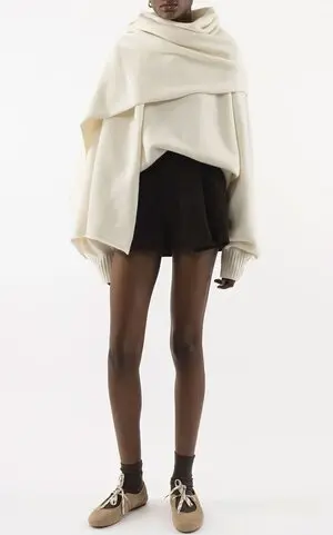 Arakii Exclusive Knitted Wool Scarf - Off-white