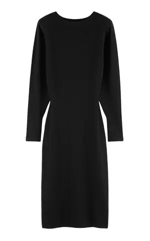 Arakii Exclusive Knitted Cotton Midi Dress - Black