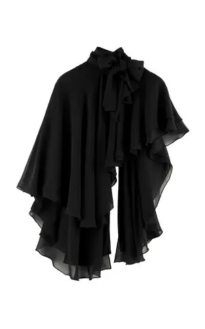 Arakii Exclusive Flowy Asymmetric Silk Cape