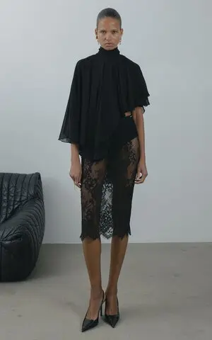 Arakii Exclusive Flowy Asymmetric Silk Cape
