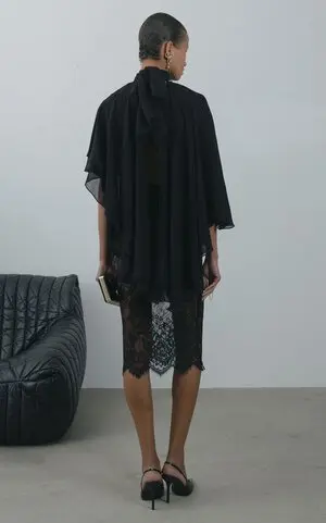 Arakii Exclusive Flowy Asymmetric Silk Cape
