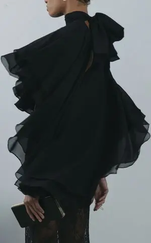 Arakii Exclusive Flowy Asymmetric Silk Cape