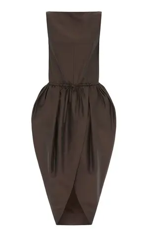 16Arlington Iliona Silk Midi Dress - Brown