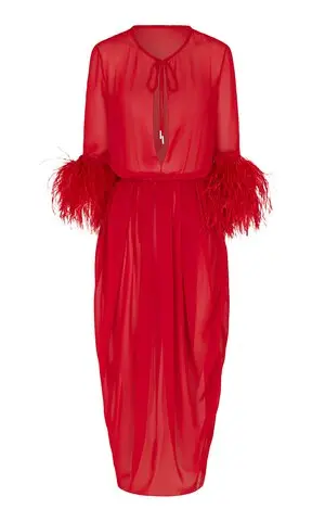 16Arlington Helene Midi Dress Red