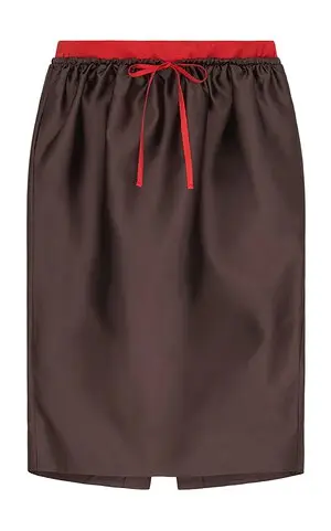 16Arlington Elyra Silk Midi Skirt Brown