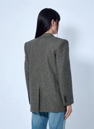 Saint Laurent Double-breasted Herringbone Blazer