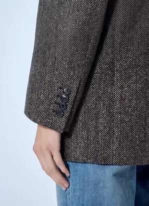 Saint Laurent Double-breasted Herringbone Blazer