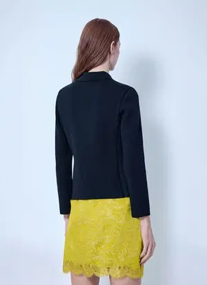 Saint Laurent Wool Polo Cardigan - Black