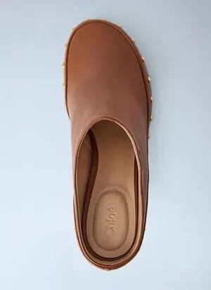 Chloé Junie Heeled Mules - Brown