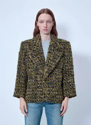 Saint Laurent Single-breasted Jacket In Tweed