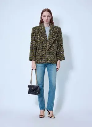 Saint Laurent Single-breasted Jacket In Tweed