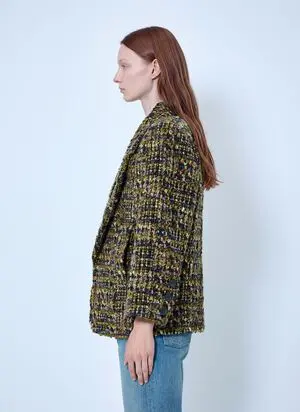 Saint Laurent Single-breasted Jacket In Tweed