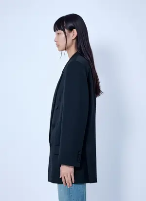 Saint Laurent Double-breasted Blazer With Satin Lapels
