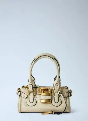 Chloé Small Paddington Grained Leather Shoulder Bag - Cream