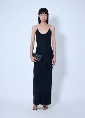 Saint Laurent Cassandre Chain Backless Dress