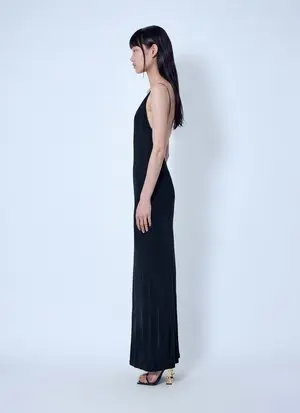 Saint Laurent Cassandre Chain Backless Dress