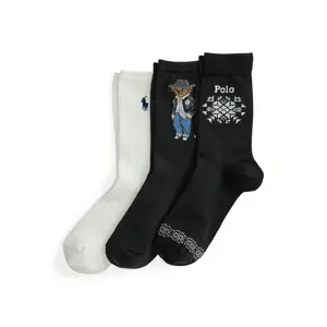 Ralph Lauren Polo Bear Snowflake Crew Sock 3-pack