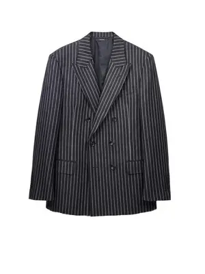 TOM FORD British Sharp Stripe Double-breasted Jacket