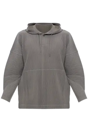 Issey Miyake Pleated Hooded Sweatshirt