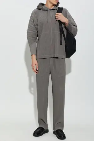 Issey Miyake Pleated Hooded Sweatshirt