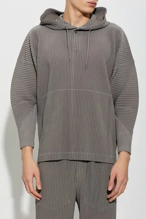 Issey Miyake Pleated Hooded Sweatshirt