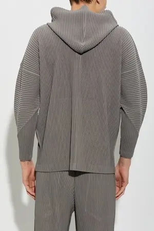 Issey Miyake Pleated Hooded Sweatshirt