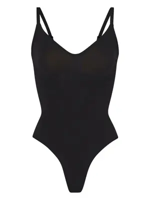 SKIMS Seamless Thong Bodysuit - Black